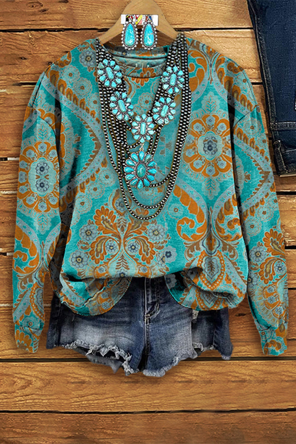 Classic Western Printed Sweatshirt – Tilame