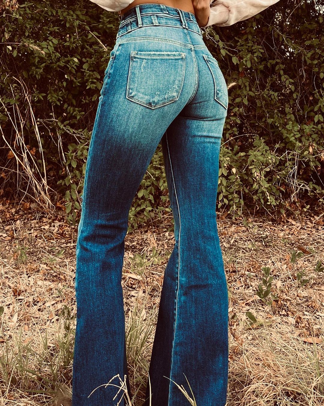 Vintage Washed Ripped Flared Jeans – Tilame