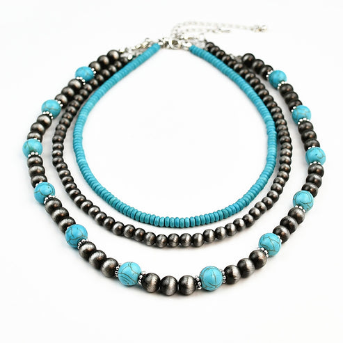 Vintage Turquoise Layered Necklace – Tilame